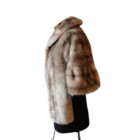 Glenoit | Jackets & Coats | Vtg Fur Mink Pale Taupe Stole Capelet Cape ...